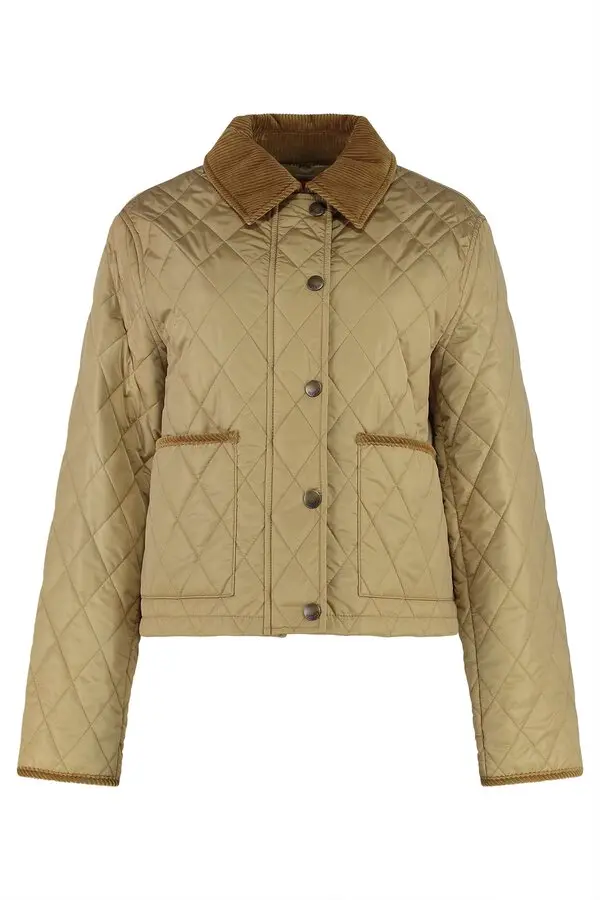 Burberry Quilted Jacket With Corduroy Collar