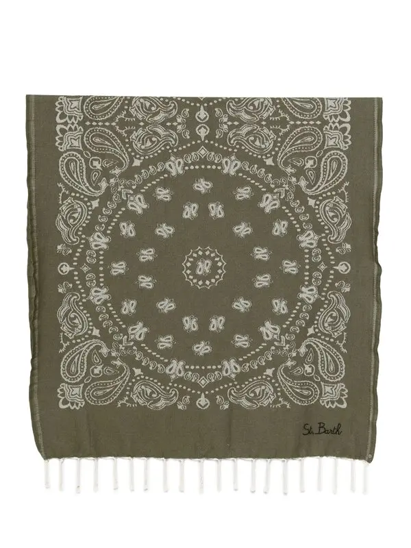 MC2 SAINT BARTH Bandana Print Cotton Towel - Green