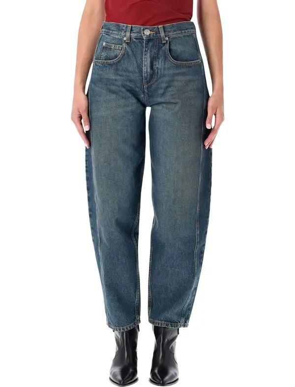 Isabel Marant Étoile Oriane Barrel-leg Mid-rise Jeans - Faded Blue