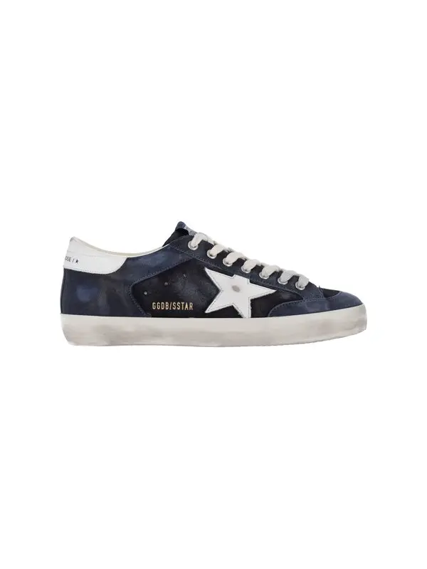 GOLDEN GOOSE Distressed Leather Low-top Sneakers - Blue