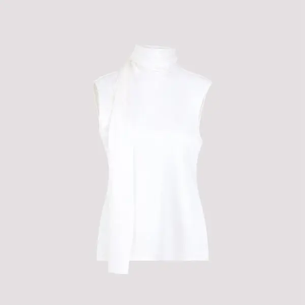 Bottega Veneta Silk Stretch Top With Draped Detail - White