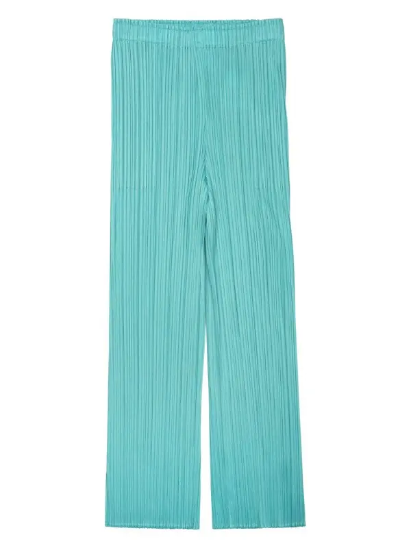 Issey Miyake Pleated Polyester Trousers Made In Japan - Green