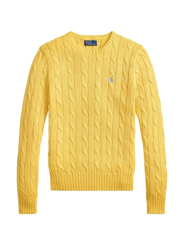Ralph Lauren 100% Cotton Cable Knit Pullover Sweater - Yellow