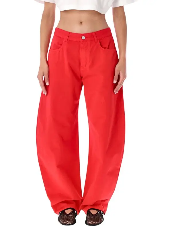 Alaïa Rounded Curved-leg High-rise Denim Jeans - Rosso