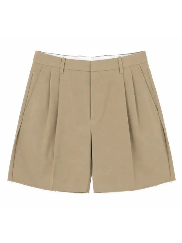 MAISON MARGIELA Pleated Tailored Bermuda Shorts - Beige