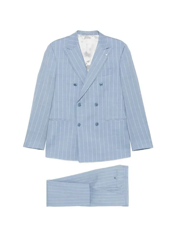 LUIGI BIANCHI Classic Tailored Suit - Light Blue