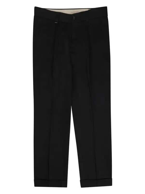 PAOLO PECORA MILANO Stretch Cotton Trousers - Black