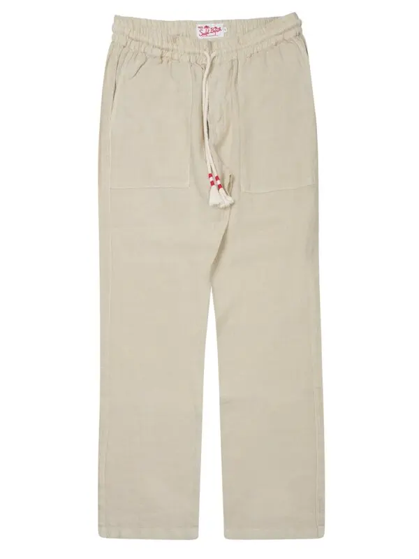 MC2 SAINT BARTH Linen Trousers Made In Italy - Beige