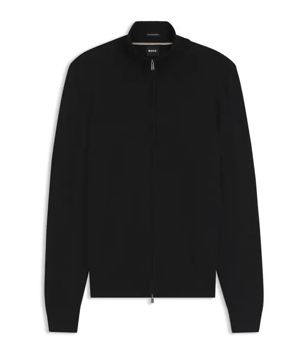BOSS Merino Wool Zip-up Sweater