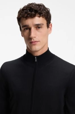 BOSS Merino Wool Zip-up Sweater