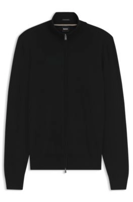 BOSS Merino Wool Zip-up Sweater