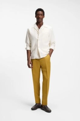 BOSS Tumbled-leather Loafers With Driver Sole
