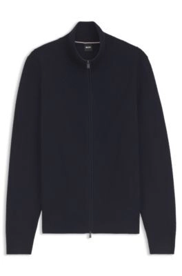 BOSS Cotton Cardigan With Diagonal Structure