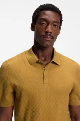 BOSS Regular-fit Knit Polo In Structured Fabric