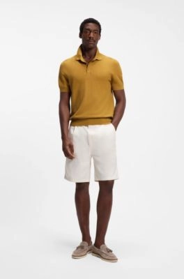 BOSS Regular-fit Knit Polo In Structured Fabric