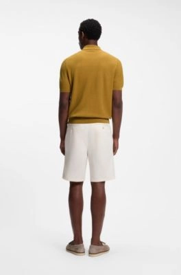 BOSS Regular-fit Knit Polo In Structured Fabric
