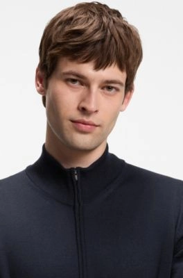 BOSS Zip-up Sweater In Merino Wool
