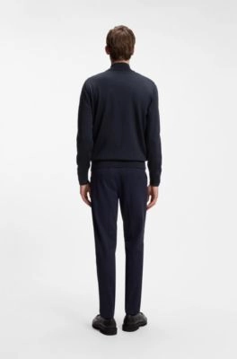 BOSS Zip-up Sweater In Merino Wool