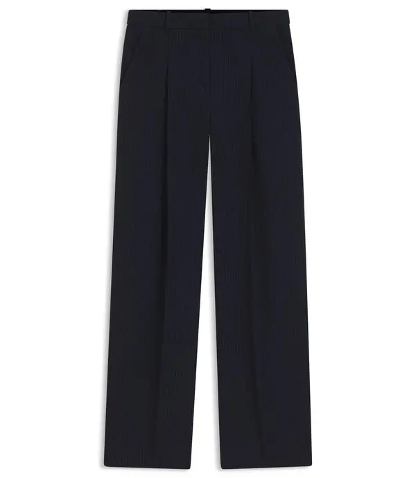 BOSS Regular-fit Pants In Pinstripe Stretch Crepe - Patterned