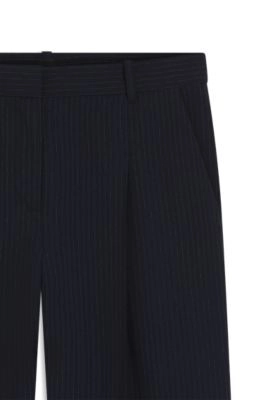 BOSS Pinstripe Stretch Crepe Wide-leg Pants