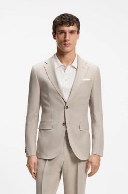 BOSS Two-piece Slim-fit Suit In Wool And Silk