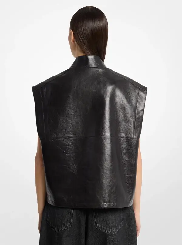 Michael Kors Oversized Washed Leather Vest