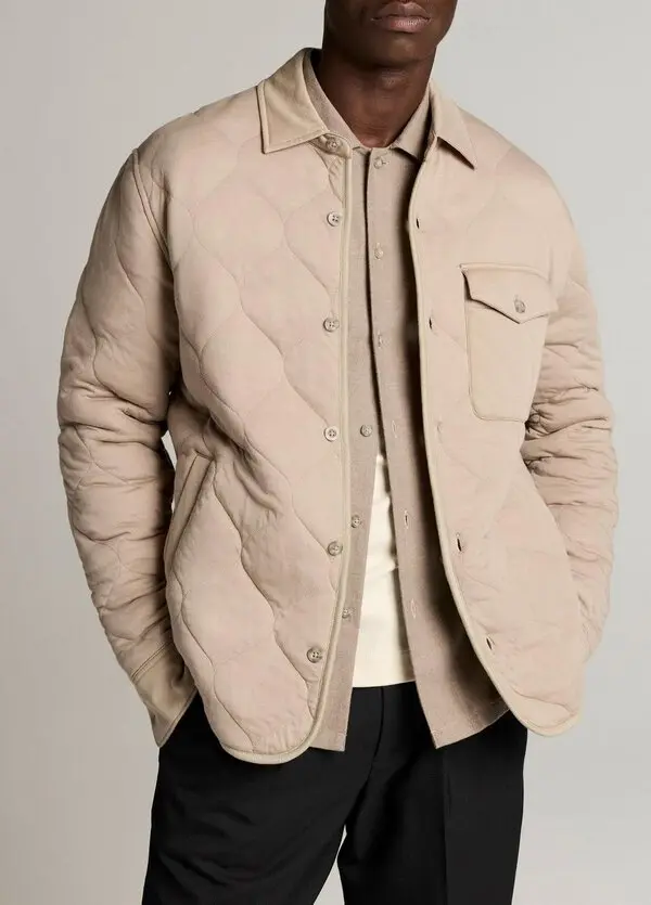 Vince Quilted Cotton-blend Insulated Shirt Jacket - Pavement