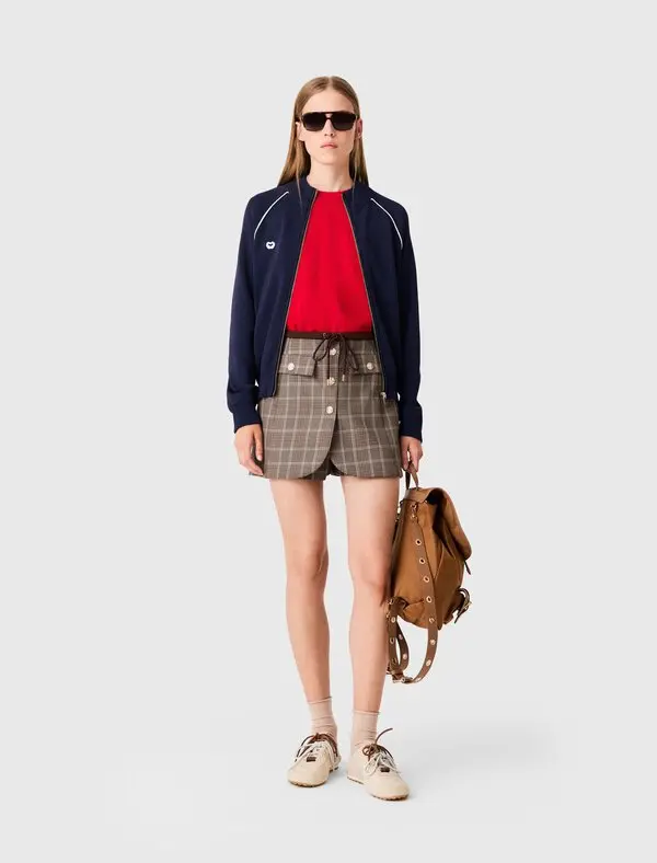 Maje Zipped Cardigan - Navy