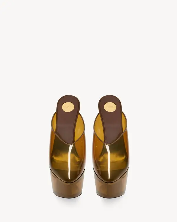 Saint Laurent Whisky Platform Mules In Tpu