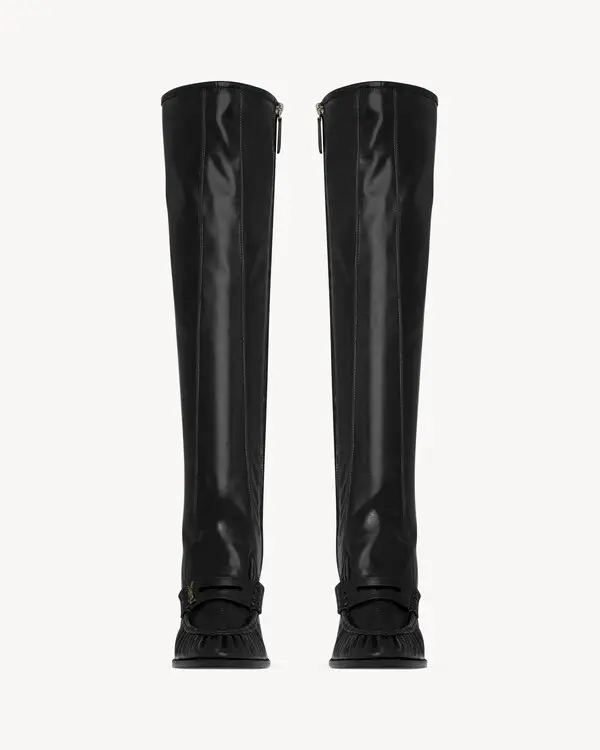 Saint Laurent Le Loafer Boots In Smooth Leather