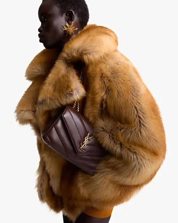Saint Laurent Loulou Small Matelassé Lambskin Bag - Deep Hickory