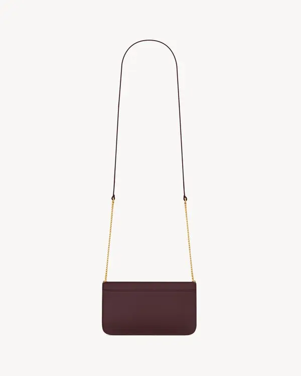 Saint Laurent Cassandre Phone Holder In Smooth Leather