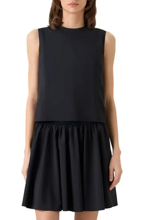 Akris Sleeveless Mixed Media Dress - Black