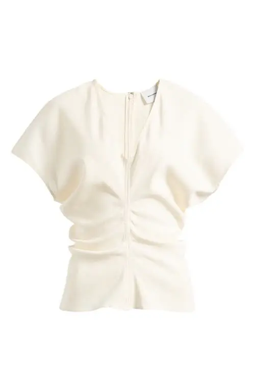 REFORMATION Ginie Ruched Cap Sleeve Top - Cream