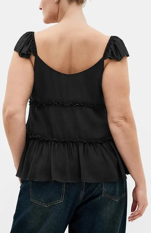 City Chic Ruffle Chiffon Peplum Top