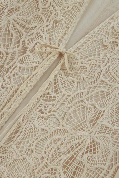 NOCTURNE Lace Front Sheer Sleeve Jacket