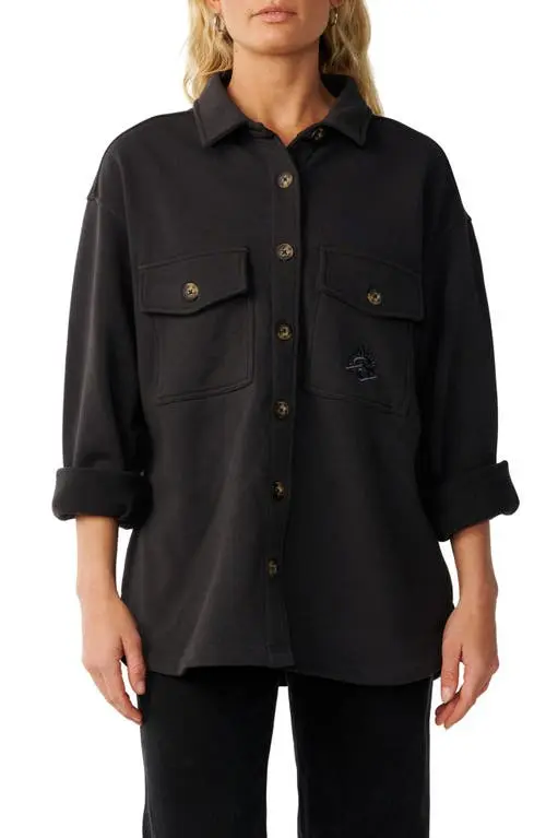 Rip Curl Retro Swell Fleece Shirt Jacket - Washed Black
