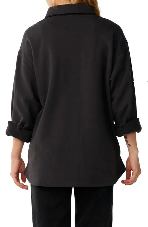 Rip Curl Retro Swell Fleece Shirt Jacket - Washed Black