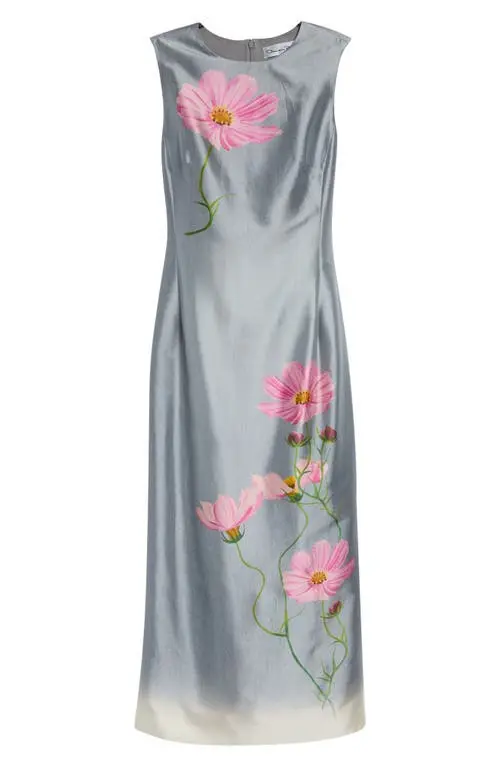 Oscar De La Renta Cosmos Mikado Midi Dress