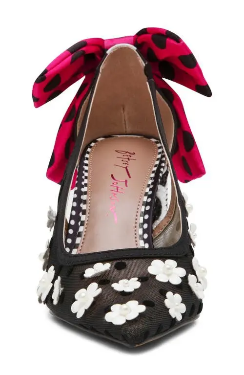 Betsey Johnson Embellished Mesh Pumps