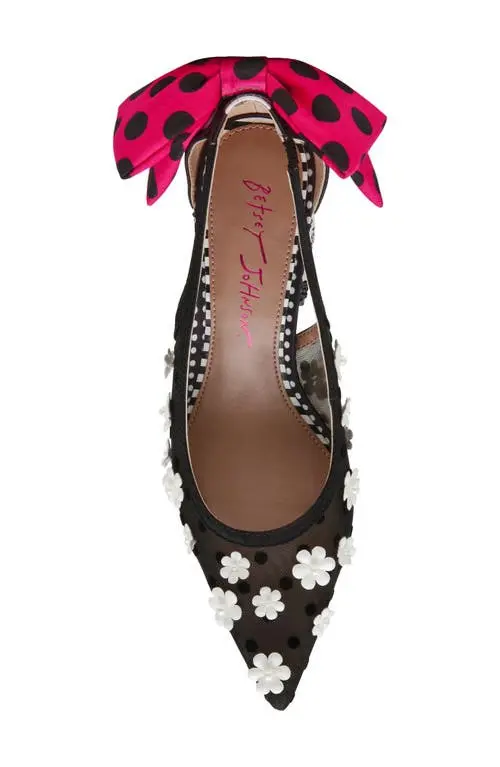 Betsey Johnson Embellished Mesh Pumps