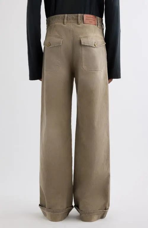 Acne Studios Plinty Stained Organic Cotton Twill Trousers
