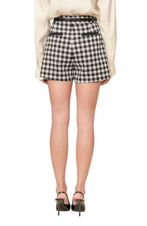 MAUDE CLUB Bianca Gingham Wool Shorts