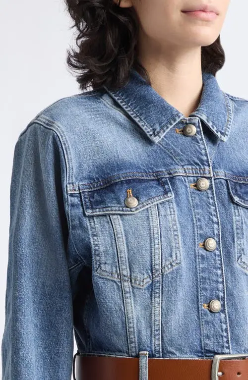 Cinq À Sept Graciel Belted Cropped Denim Jacket