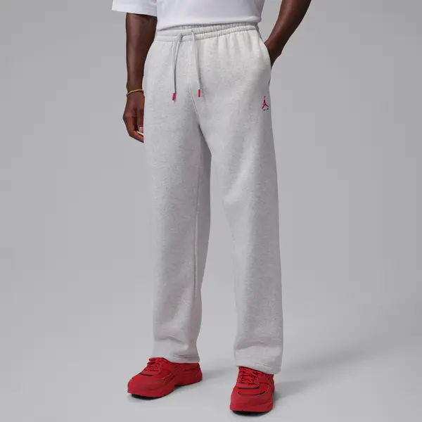 JORDAN Brooklyn Statement Fleece Open-hem Pants - Grey