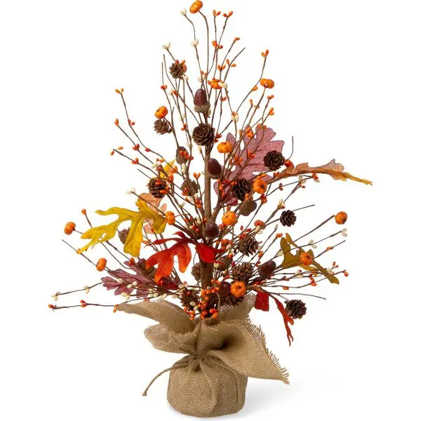 GLITZHOME Fall Harvest Table Tree Decor - Orange