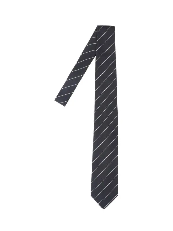 LARDINI Silk Neck Tie - Black