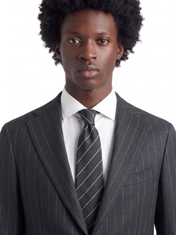 LARDINI Silk Neck Tie - Black
