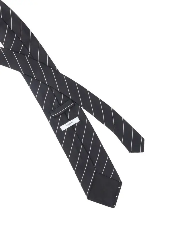 LARDINI Silk Neck Tie - Black