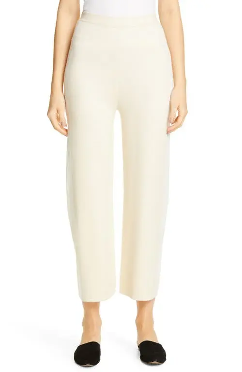 St. John Placed Engineered Stripe Knit Pants - Sand Multi
